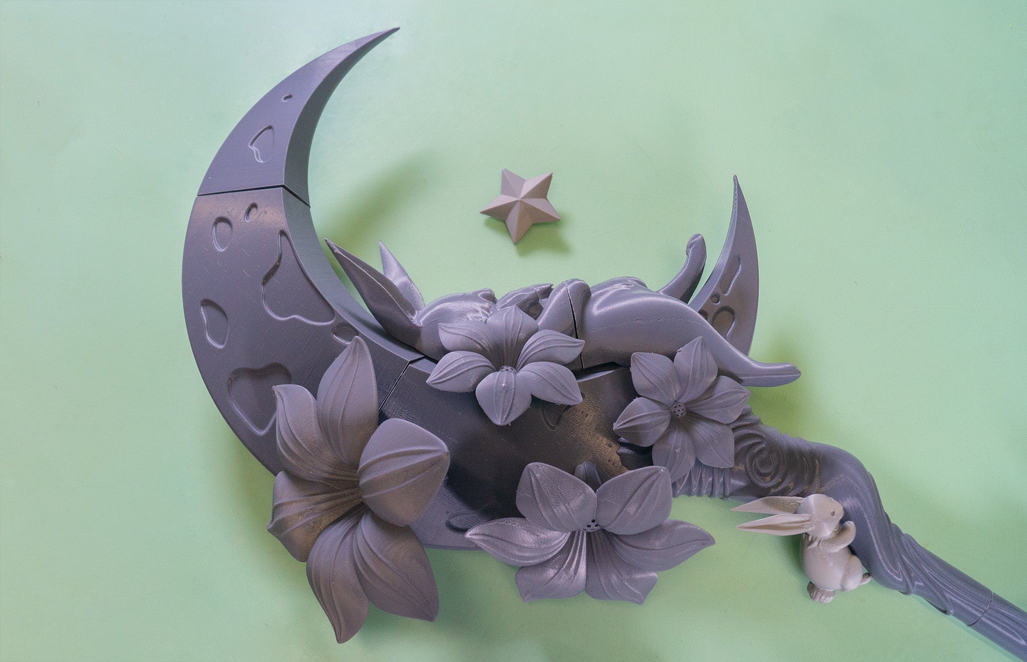 White Mage's Bunny's Crescent Staff [3D Printed Kit] – DangerousLadies