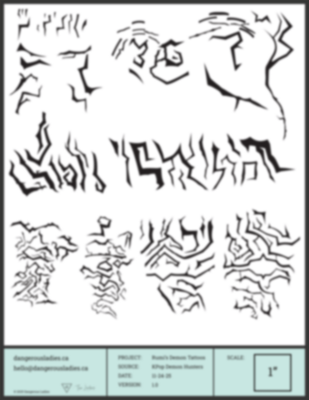 Rumi's Demon Markings [Digital Pattern] DangerousLadies