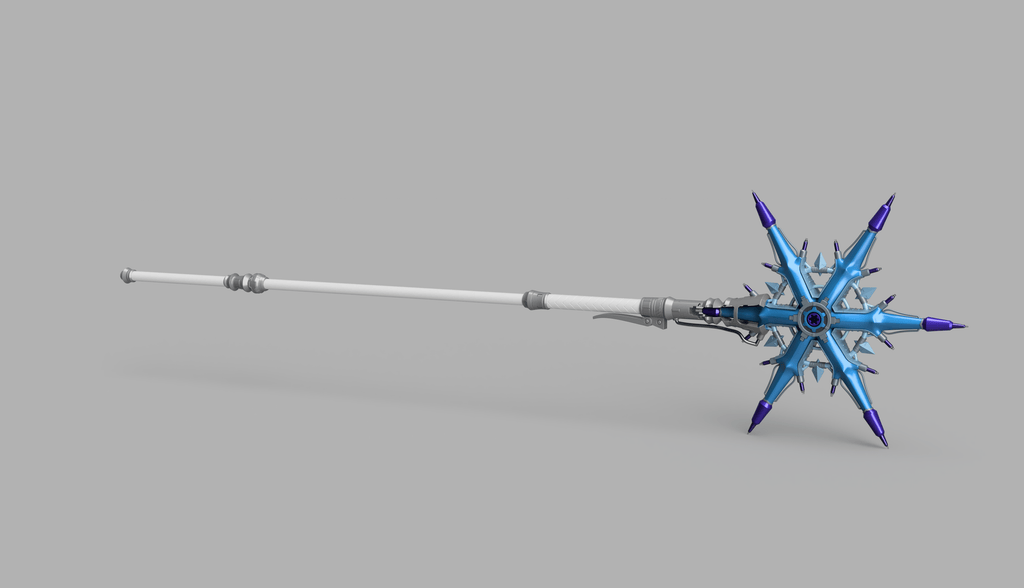 Aerith's Fairy of Snowfall Snowflake Quarterstaff [3D Print Files ...