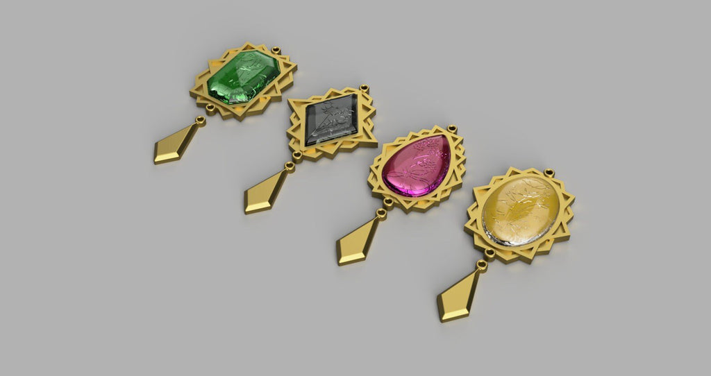 Bayonetta's Keychain Gems [3D Print Files] DangerousLadies