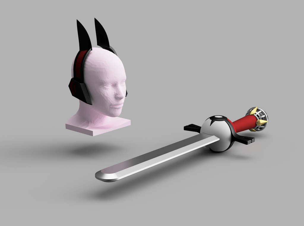 Dragon Voltage Miku's Sword Microphone and Headset [3D Print Files ...