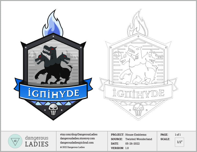 Ignihyde Dorm Emblem [Digital Pattern] DangerousLadies