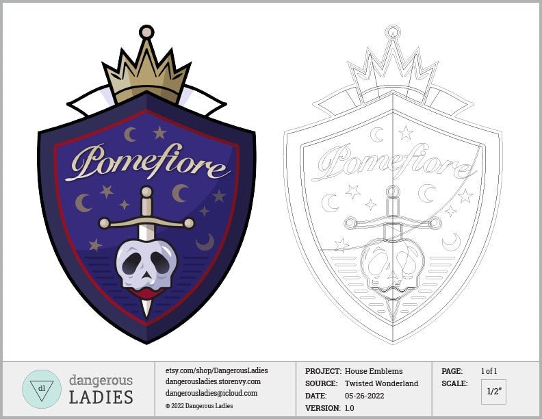 Pomefiore Dorm Emblem [Digital Pattern] DangerousLadies